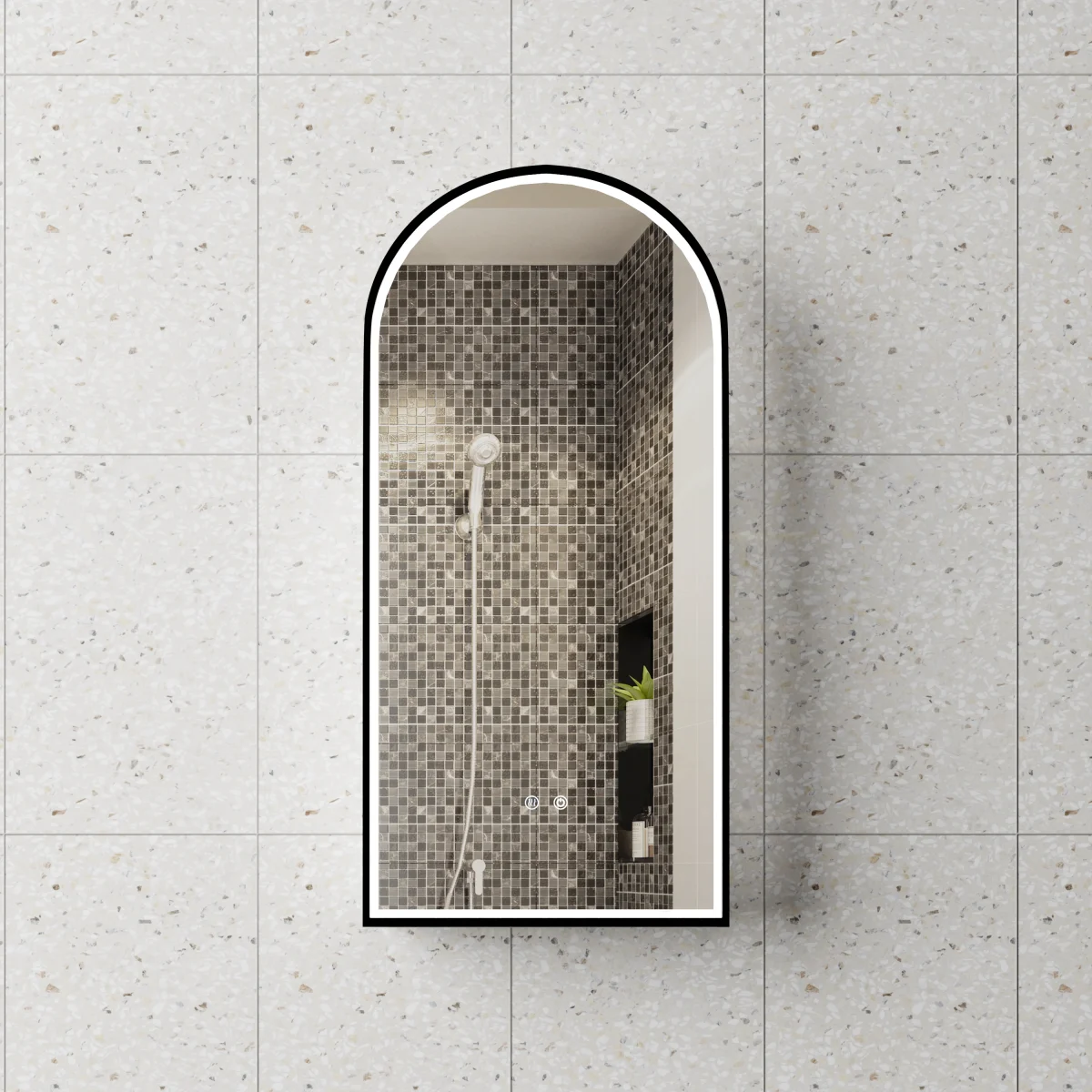 Arch LED Shaving Cabinet - Midnight Edition - Aussie Baths